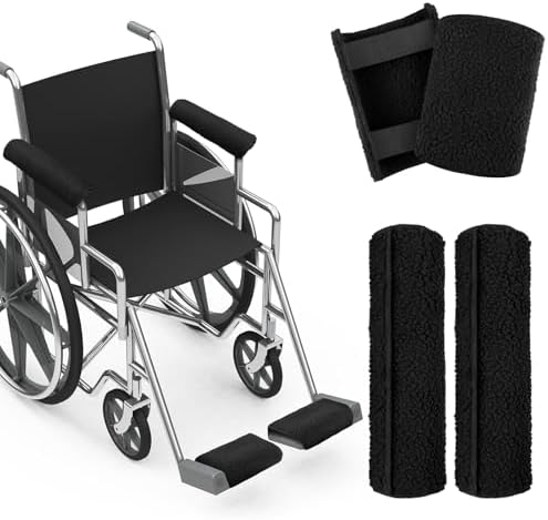 Amazon.com: Fanfanwin 4 Pcs Wheelchair Armrest Footrest Cover Set Faux ...