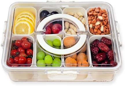 DURPAR Snackle Box, Divided Snack Tray with Lid and Handle, 8 ...