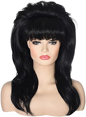 Amazon.com: AMZCOS 50s Beehive Wigs for Women | Black Bouffant Big ...