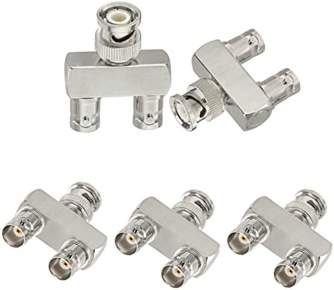 Amazon.com: Eightwood BNC Splitter Adapter 5-Pack BNC Male to Dual BNC Female 1 in 2 Out 3 Way ...
