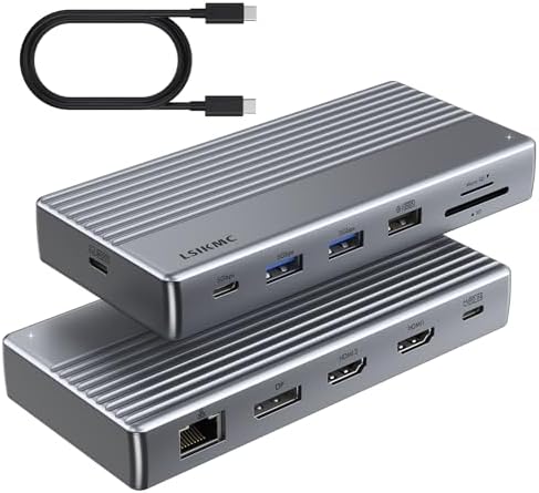 Amazon.com: Docking Station, USB C Docking Station(13-in-1) Support ...
