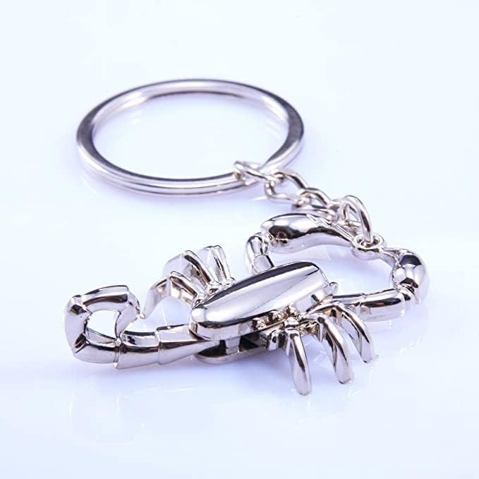 Cafurty Metal Scorpion Keychain Silver Key Ring Movable Tail & Feet at ...