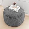 Amazon.com: Round Stuffed Pouf Ottoman 20x20x12 Inches Plush Fiber ...
