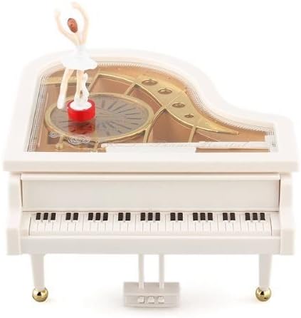 Amazon.com: Vyooxcy Piano Music Box, White Clockwork Mechanical Musical ...