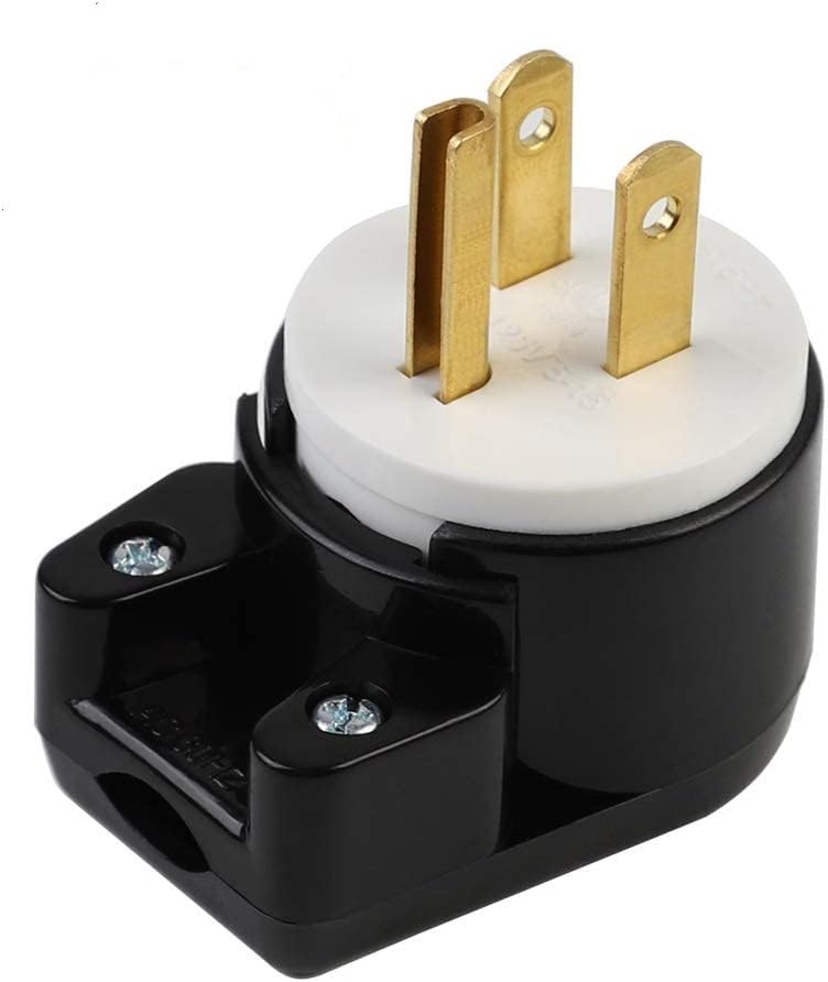 Tekit NEMA 5-15P 90-Degree Angled Male Plug,Industrial Grade 15A 125V ...
