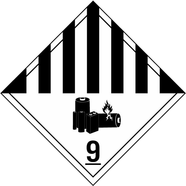 Lithium Battery Class 9 Placard | Waterproof Sticker : Amazon.in ...