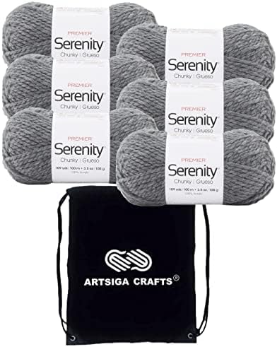 Amazon.com: Premier Yarns Serenity Chunky Solid Smoke 700-41 (6-Skeins ...