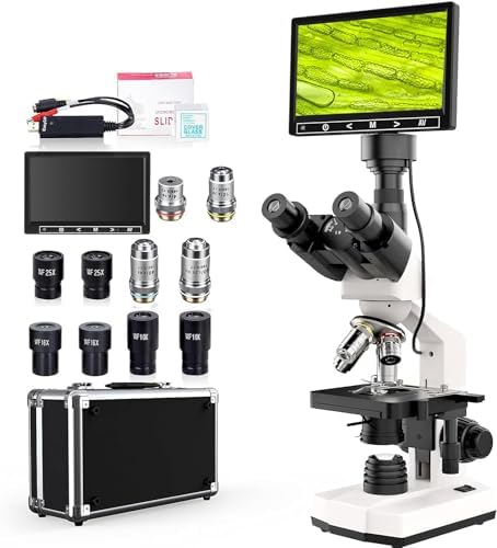 Amazon.com: Lab Trinocular Compound Microscope with 40X-2500X ...