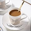 Amazon.com | Hansyelect Coffee Cup and Saucer Set 10oz Mirror Cup ...