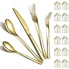 Amazon.com | Berglander Gold Silverware Set 60pcs Service for 12 ...