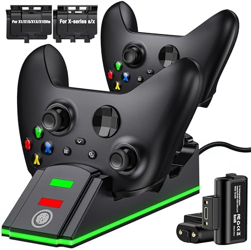 Amazon.com: Dual Xbox Controller Charging Station with 2×4320mWh ...