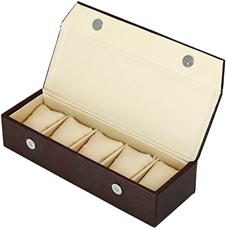 Emcapt Wood Watch Box Organizer with Glass Display Top - 6 Slots ...