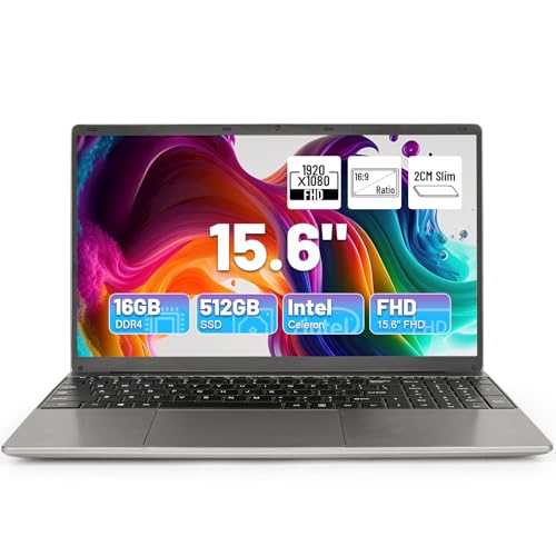 AEEZO 15.6-inch Laptop with Intel Celeron N5095, 16GB RAM, 512GB SSD