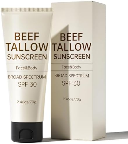 Amazon.com: Tallow Sunscreen, Sunscreen for Face, SPF30 Natural Reef Safe Face Body Beef Tallow ...