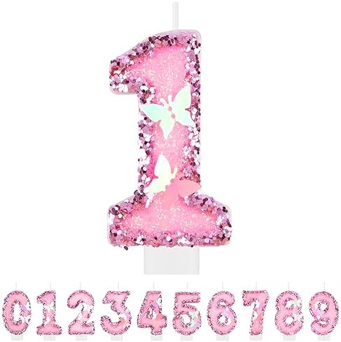 Mooshy Number Candles Birthday Candle for Cake Pink Candle Handmade ...