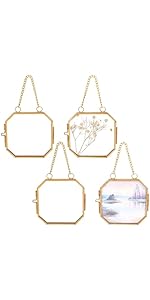 OLYCRAFT 2pcs Wall Hanging Mini Photo Frames 6x6cm Double Glass Picture ...