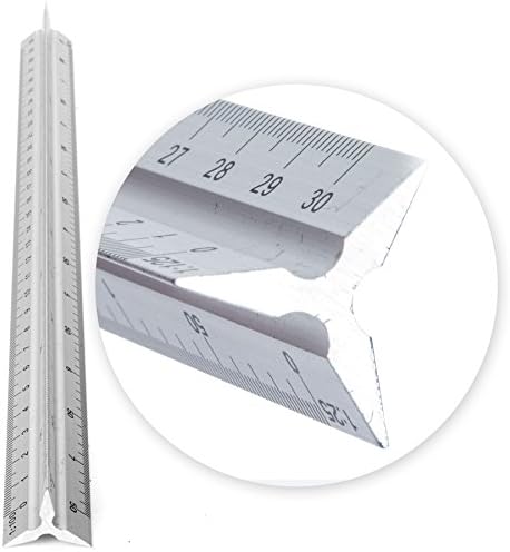 Triangular Aluminium 300mm Scale Ruler - Architect/Engineer Tri-Scale ...