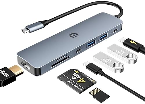 Amazon.com: Tiergrade USB C Hub Multiport Adapter, 7-in-1 USB C Docking ...