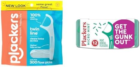 Amazon.com : Plackers Twin-Line Dental Flossers, Cool Mint Flavor, Dual ...