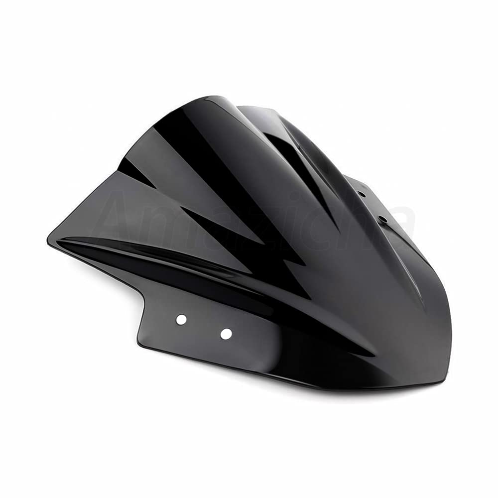 Snapklik.com : Black Windshield Windscreen Double Bubble For Kawasaki ...