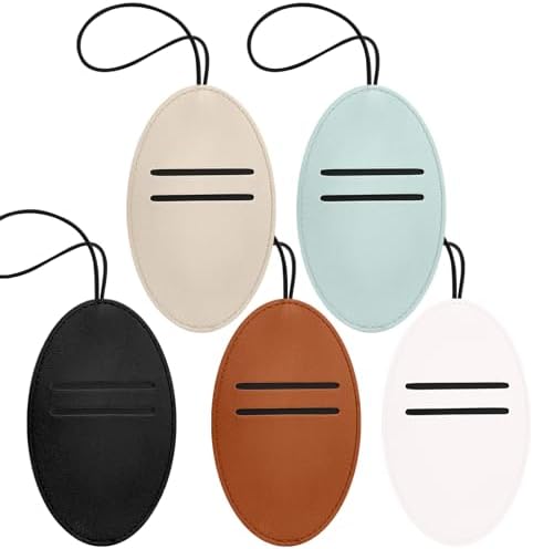 Amazon.com: Luggage Tags 5 Pack PU Leather Luggage Tags for Suitcases Colorful Suitcase Tags for ...