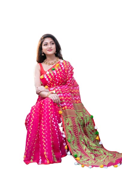 rupanjali Women Cotton Jamdani Saree| Dhaki Jamdani Saree | Soft ...