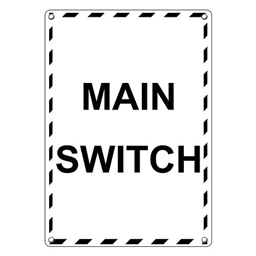 Amazon.com: Weatherproof Plastic Vertical Main Switch Sign with English ...