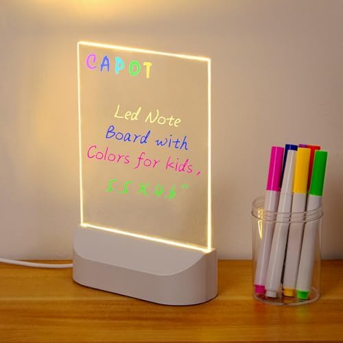 Amazon.com: Zhaoyao Led Note Board with Colors, Acrylic Dry Erase Board ...