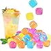 Amazon.com: 80 Pack Reusable Ice Cube, Colorful Plastic Squares Ice ...