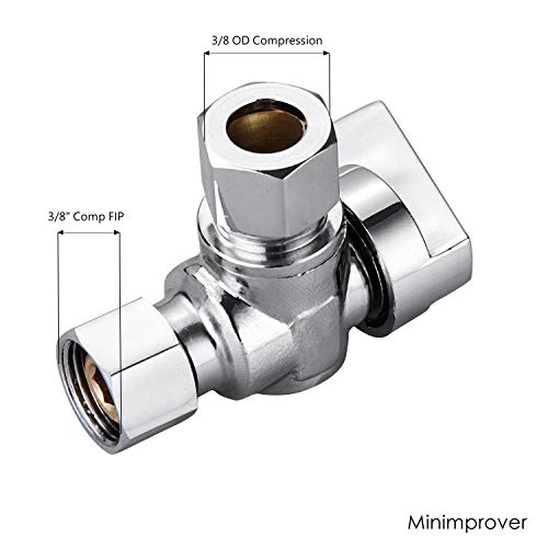 Minimprover 2 Pack Chrome Brass 3/8" Comp FIP x 3/8 Inch Compression ...