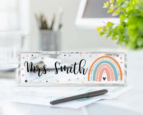 Amazon.com: Woodartist Personalized Teacher Desk Name Plate, Custom ...