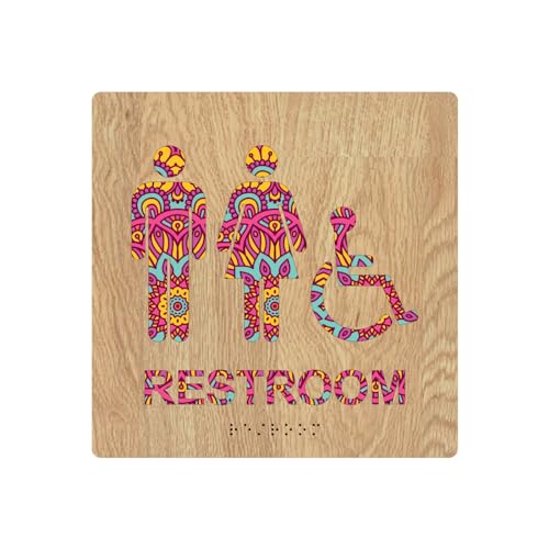 Amazon.com: ADA Colorful Restroom Bathroom Sign - Geometric Design - 8 ...