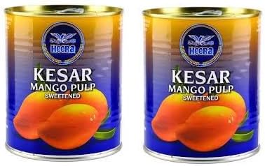 Heera Kesar Mango Pulp Can 850g - Rich & Sweet, Ideal for Desserts ...