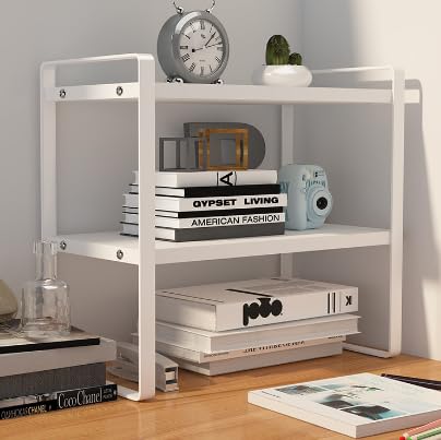 Desktop Organizer Shelf, 2 Tiers Desktop Storage Shelf, Desk Shelf ...