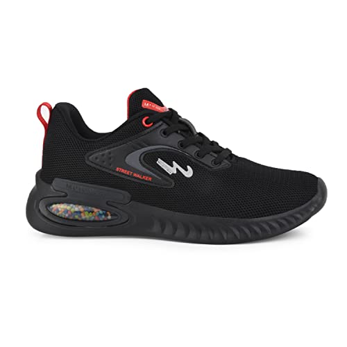 Buy Campus Child Aries CH Running Shoe BLK/RED 2 -UK/India at Amazon.in