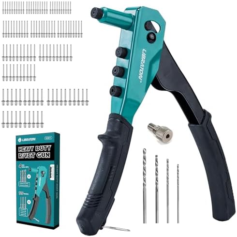 Amazon.com: Libraton Rivet Gun Kit, Pop Rivet Gun, Heavy Duty Rivet ...