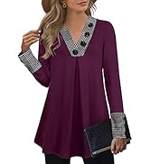 Messic Womens Dressy Casual Shirts: Short Sleeve V Neck Tshirts ...