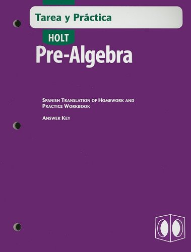 Holt Pre-Algebra Tarea y Practica : WINSTON RINEHART AND HOLT: Amazon ...