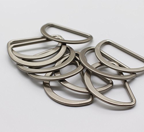 YaHoGa 10pcs Metal D Ring 2 Inch 50MM Satin Nickel Plated Non Welded ...
