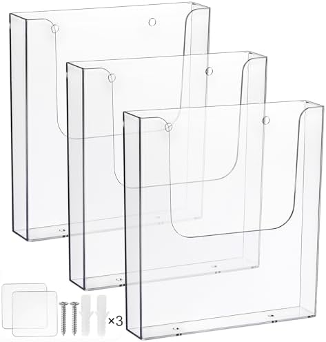 Suwimut 3 Pack Acrylic Brochure Holder, 8.5 x 11 Inch Brochure Holder ...