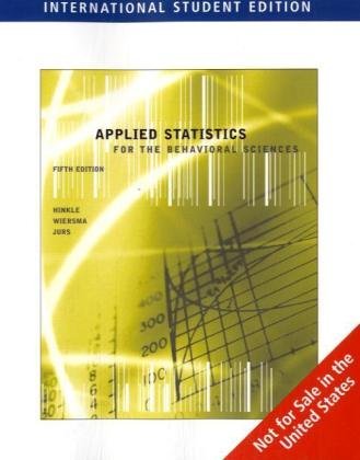 Buy Applied Statistics for the Behavioral Sciences, International Edition Book Online at Low ...