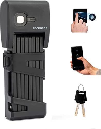 ROCKBROS Bike Smart Folding Lock Bike Fingerprint Lock Bluetooth Smart ...