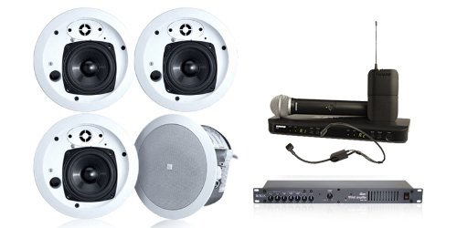 Buy Wireless Conference Room Sound System 4 Ceiling Speakers, Mixer ...