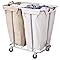 PLKOW Laundry Cart with Wheels 280L Large Laundry Sorter 2 Section for ...