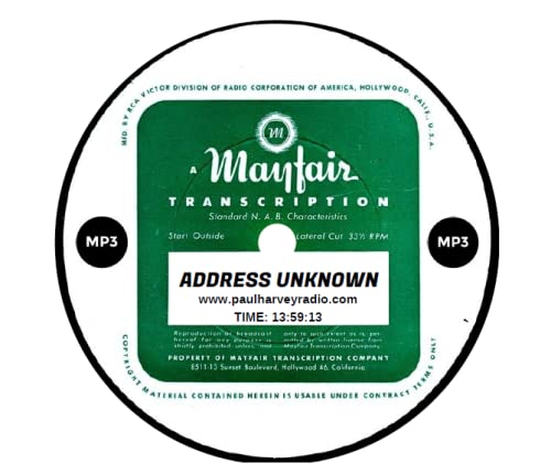 Amazon.com: Address Unknown Old Time Radio Mp3 Cd (28 Episodes ...