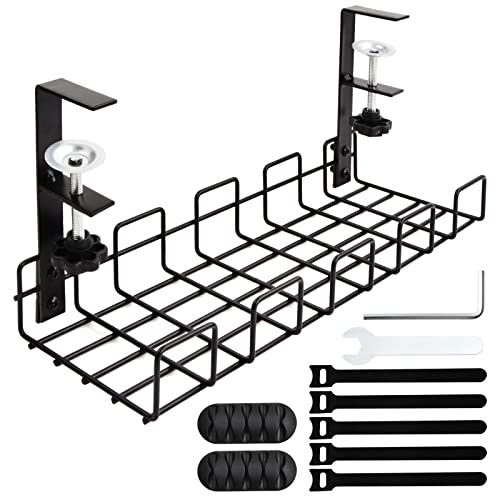 Under Desk Cable Organizer for Wire Management Cable Management Tray ...