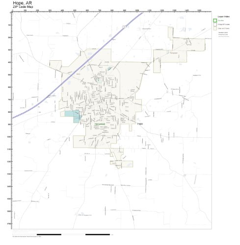 ZIP Code Wall Map of Hope, AR ZIP Code Map Not Laminated: Amazon.com ...
