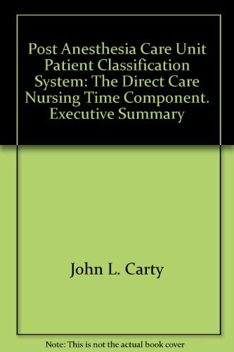 Amazon.in: Buy Post Anesthesia Care Unit Patient Classification System ...