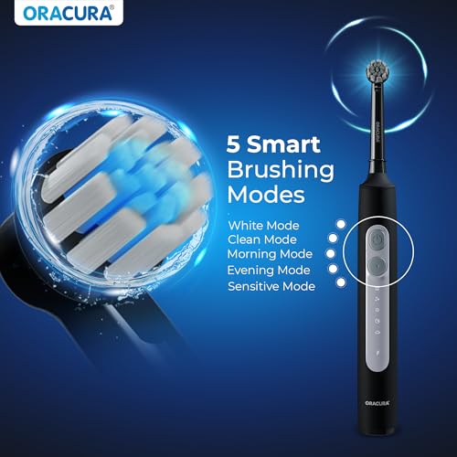ORACURA OB200 Oscillating Electric Toothbrush for Men & Women - Black ...