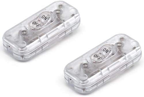 Surf turtle Inline Cord Switch 2-Pack Transparent Button,Rated 6A 250V ...